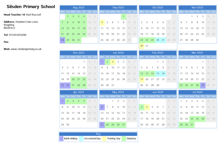 Calendar – Silsden Primary